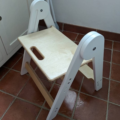 Mini Helper Kitchen Tower UP, Wooden Step Stool, Folding Learning Stool ...