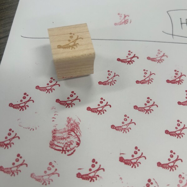 Shrimp Wooden Rubber Stamp - Etsy