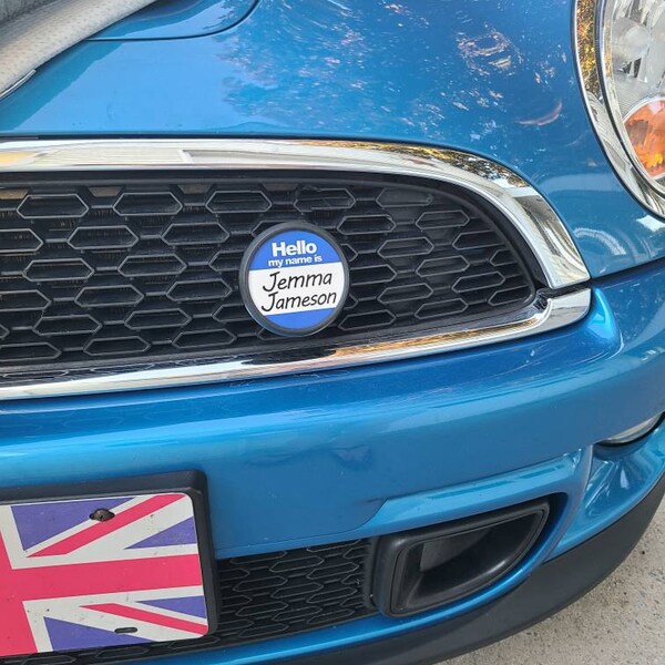 Hello My Name is - Custom Magnetic Grill Badge for MINI Cooper - Etsy