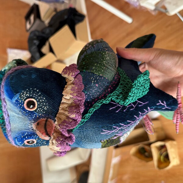 Bertha - Textile Art Bird Hand Made Artistic Bird, Personaalized Bird ...