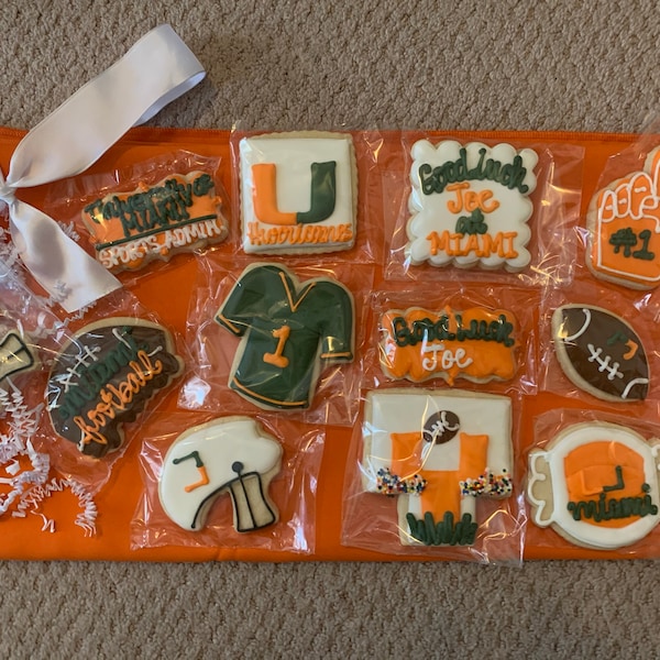Miami Hurricanes Theme Sugar Cookies - Etsy