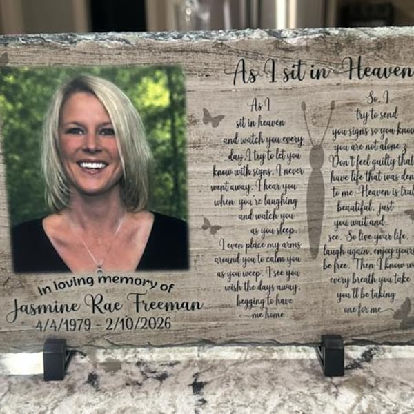 Personalized Memorial Slate Plaque - Sympathy Gift for Loss of a Loved ...