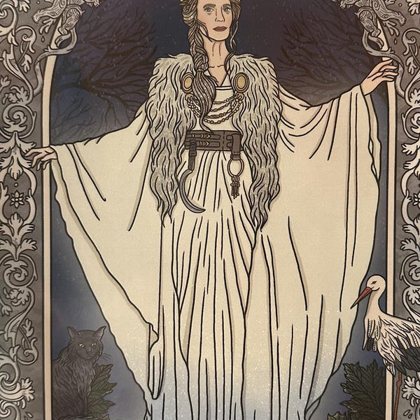 NEMETONA A5 Art Print Goddess Pagan Art Celtic Horned Mythology Forest ...