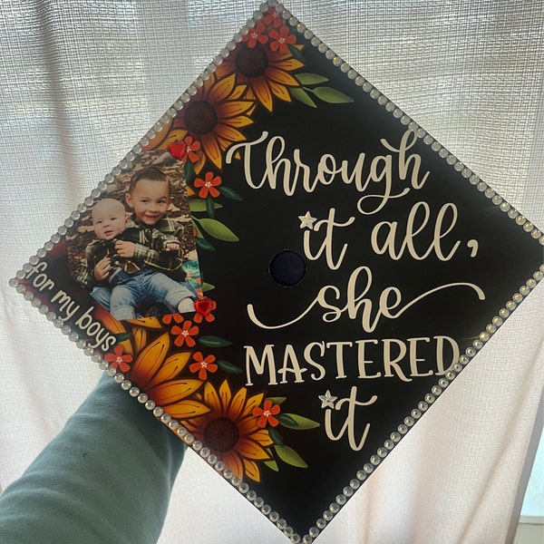 She Mastered It- Grad Cap Topper Graduation Gift Tassel Custom Grad ...