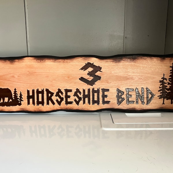 Outdoor Personalized Rustic Bear Sign, Cabin Western Wall Art, Rustic ...