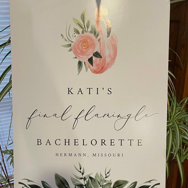 KAYA Flamingo Bachelorette Welcome Sign Template, Final Flamingle ...