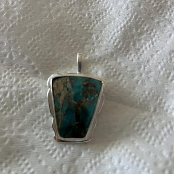 Blue Sea Sediment Jasper Pendant 925 Sterling Silver Pendant Sea ...