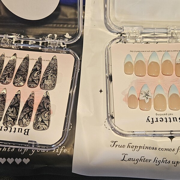 Blind Nail Box, Two/three Sets of Press-on Nails, Mystery Box, Gothic ...