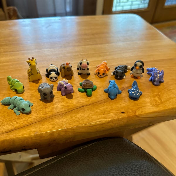 3D Printed Color Changing Dinosaur Fidget Toy, Cute 3D Print Miniature ...
