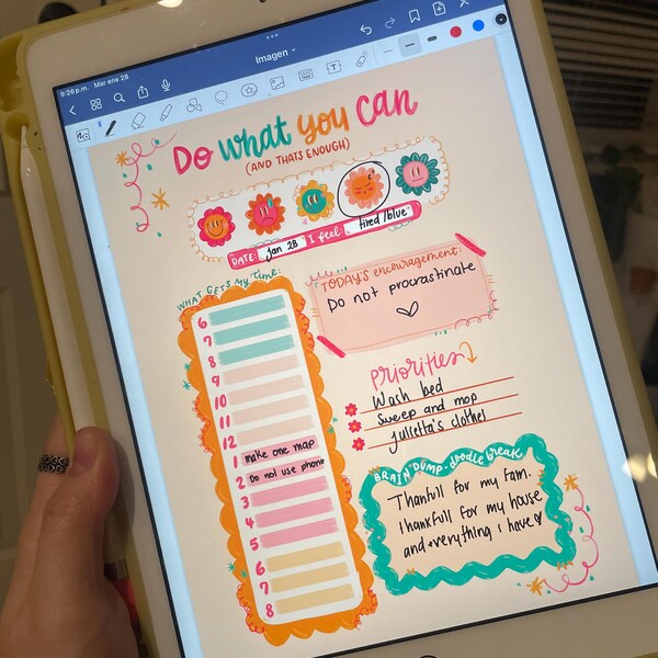 Digital Productivity Notepad / ADHD Inspired / Mood Tracker / Daily ...