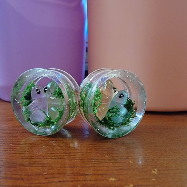 It’s a Froggy Frog World!! Resin Custom Double Flared Spacer Plugs Frog ...