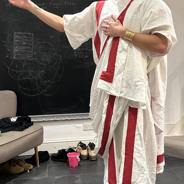 Men's Ancient Roman Senate White Linen Costume Toga for Re-enactment ...