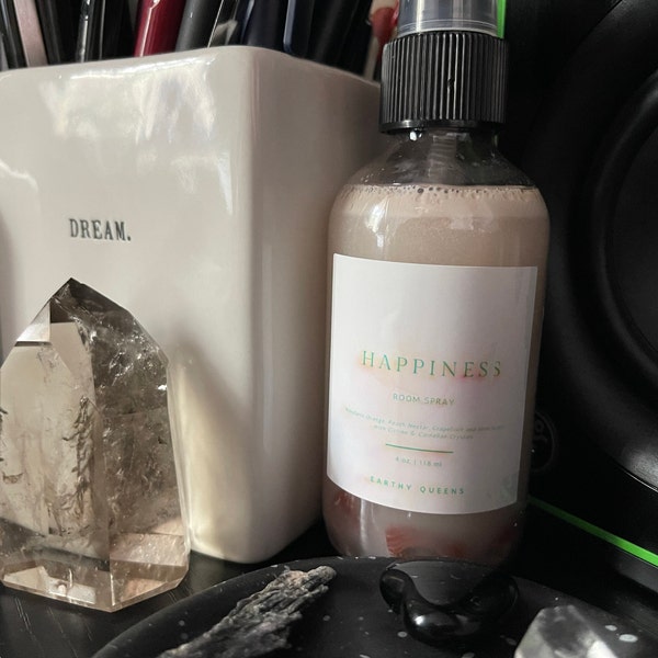 Happiness Intention Room Spray - Manifestation Spray- Crystal Infused ...