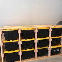 Tote Storage Rack, DIY Plans, 27 Gallon Tote Storage, 17 Gallon Tote ...