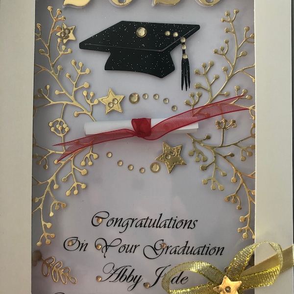 GRADUATION Handmade Personalised 3D Card / University / Keepsake With ...