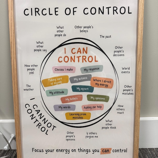 Circle of Control Wall Art, Mental Health Growth Mindset Poster ...