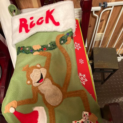 Monkey Christmas Stockingcheeky Monkey - Etsy