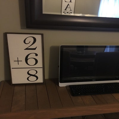 Math Flash Card Sign, Family Number Sign, 2 Plus 2, Addition Number ...