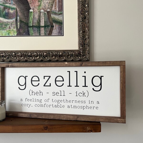 Gezellig Sign Dutch Gift Wooden Sign Gezellig Cultural Wall Decor the ...