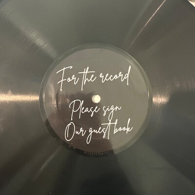 Signature Vinyl Record Sticker for Wedding Guest Book - Etsy