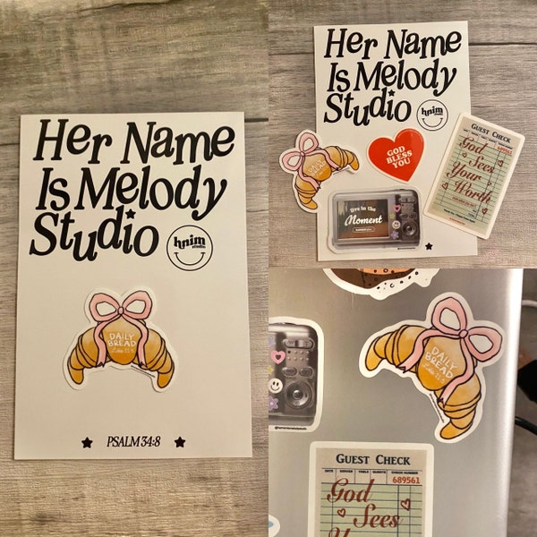 Daily Bread Croissant With Bow Sticker | Bible | Faith Stickers | God ...