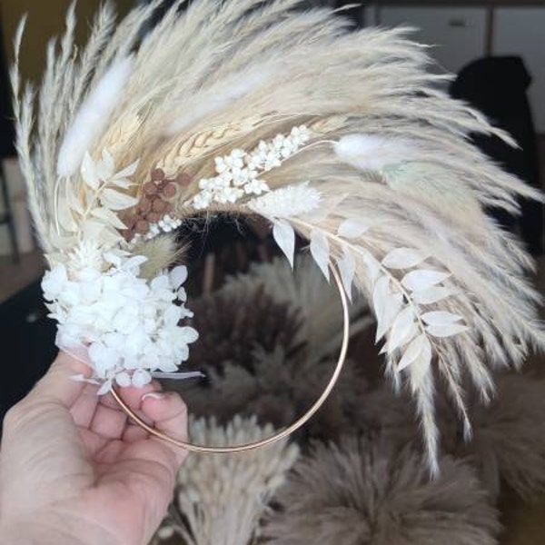 Wreath Cake Topper - Boho Dried Flower Cake Topper-party Cake Topper ...