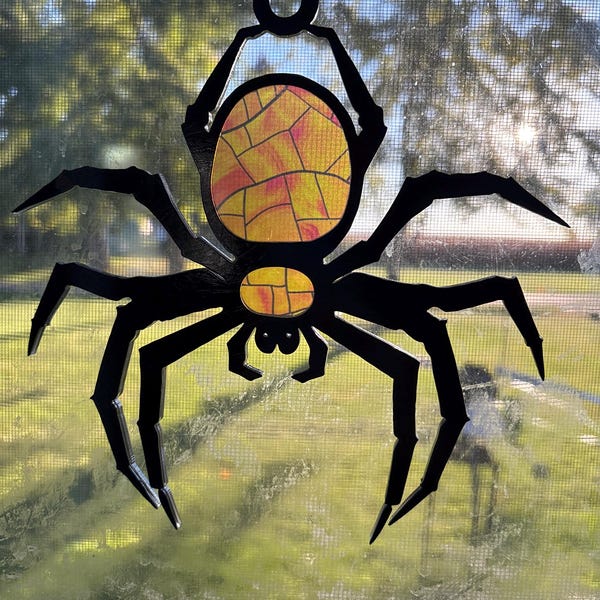 Spider Halloween Window Hanging Suncatcher Ornament, Halloween Window ...