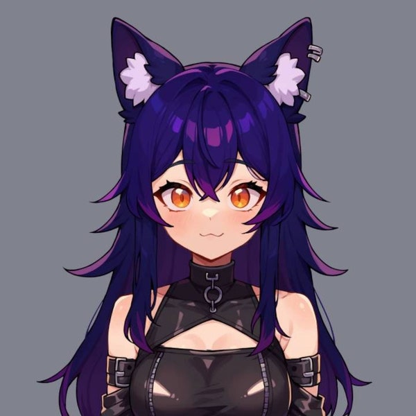 Black Wolf Girl Vtuber Model: Fully Rigged, Customizable (pngtuber) - Etsy
