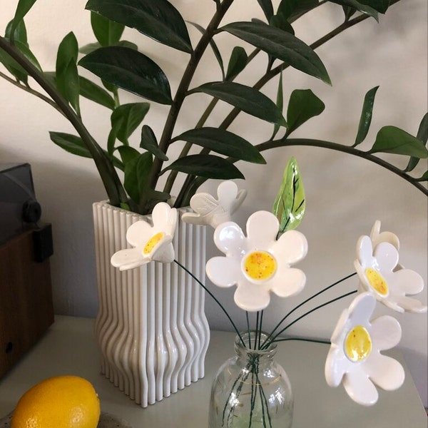 3 Red Poppy Ceramic Flowers - Etsy