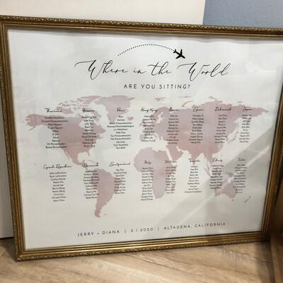 Watercolor Map Destination Seating Chart Template, World Seating Chart ...