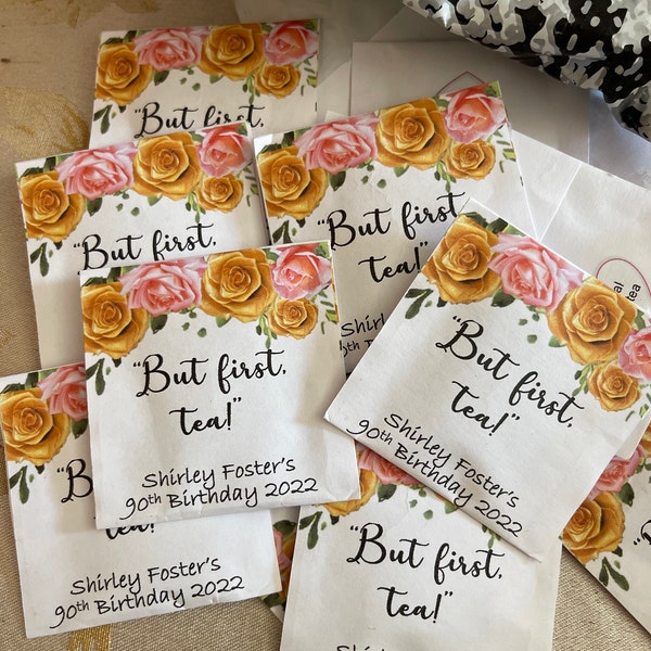Personalized Tea Bag Party Favors (10 Count) - Etsy