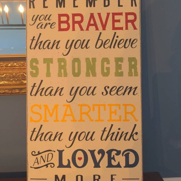 Always Remember You Are Braver: Inspirational Gift, Children's Room ...