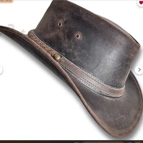 Aussie Leather Hats For Men HAT Suede Leather Australian Outback Aussie ...