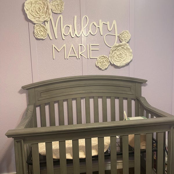Custom Wood Name Sign for Nursery Girl, Boy, Over Crib Sign, Baby Name ...