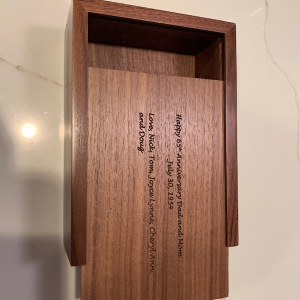 4x6" Wood Memory Box- Custom Engraved Walnut Keepsake Travel Box, Photo ...