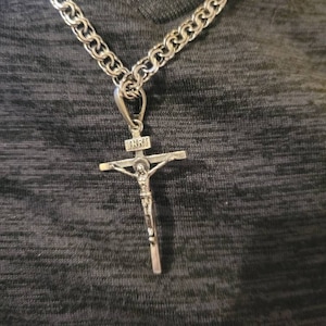 Large Silver Jesus Orthodox Crucifix Cross Necklace for Men - Etsy