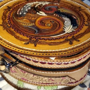 Cowskulls, Sunflowers, Feathers, Aztec Design Tooled Leather Belt ...