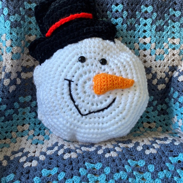 Snowman Pillow Crochet Pattern, PDF Instant Download Winter Decor - Etsy