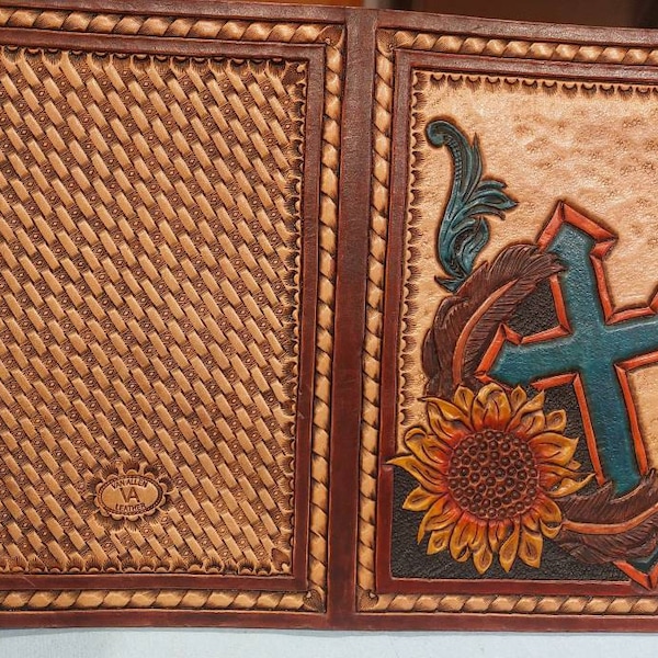 Pattern Pack of 3 Sunflower-cross-feathers Leather Tooling Designs #2 ...
