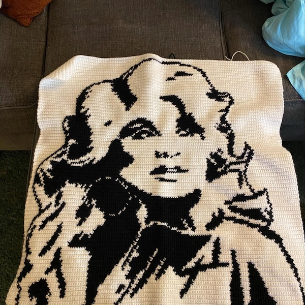 Dolly Parton Black Portrait Cross Stitch Pattern | Singer | Country ...