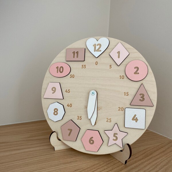 Personalized Wooden Name Clock With Shape Chrin Gift Puzzle Toys for ...