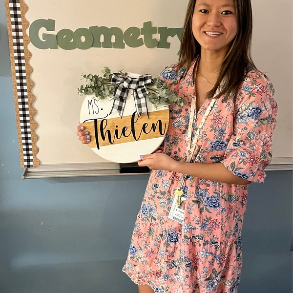 Personalized Teacher Custom Farmhouse Classroom Sign. Custom Teacher ...