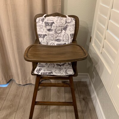 Highchair Cushion, Highchair Pad, Custom Made to Fit Your Vintage ...