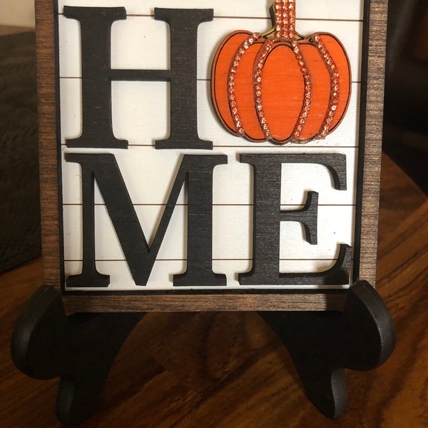 Fall Tiered Tray Decor | Fall Home Shiplap Sign | Hello Fall Mini Round ...