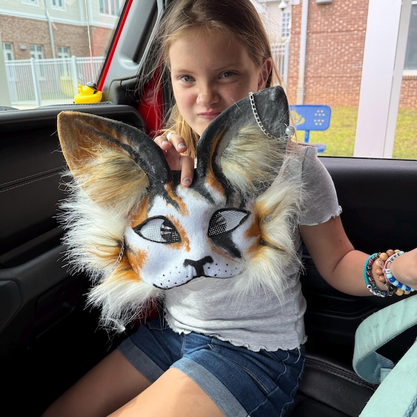 Rockstar Soft Fluffy Mask | Therian Gear | Cosplay Mask | Cat ...
