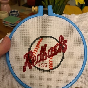 Baseball Cross Stitch PDF Pattern, Baseball Name Ornament Size Cross ...