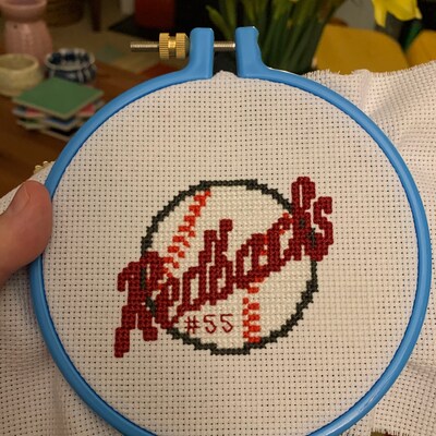 Baseball Cross Stitch PDF Pattern, Baseball Name Ornament Size Cross ...