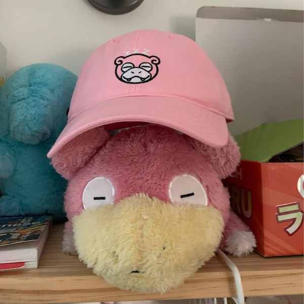 Sleepy Slowpoke Dad Cap // Pink Embroidered Hat // Gen 1 // Original ...