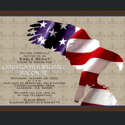 Boy Scout or Cub Scout Invitation Card 5x7 Template Eagle Scout Court ...