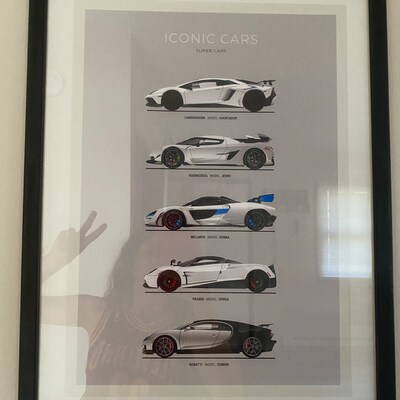 Super Cars Poster Supercar Inspired Car Print Featuring - Etsy